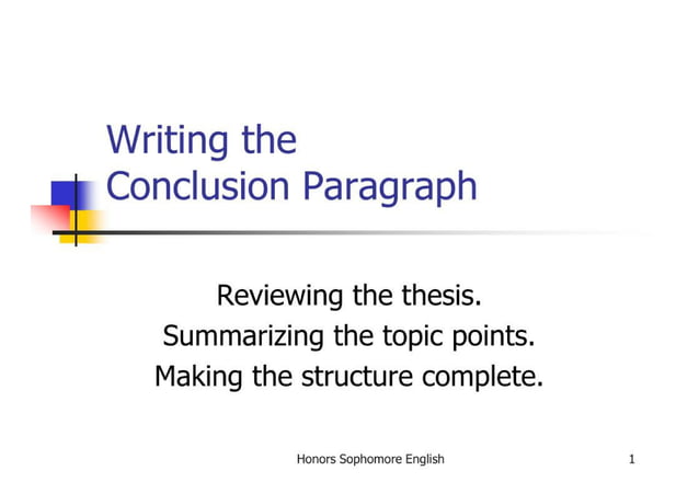 Writing The Conclusion Paragraph | PDF