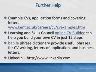Writing the curriculum vitae | PDF