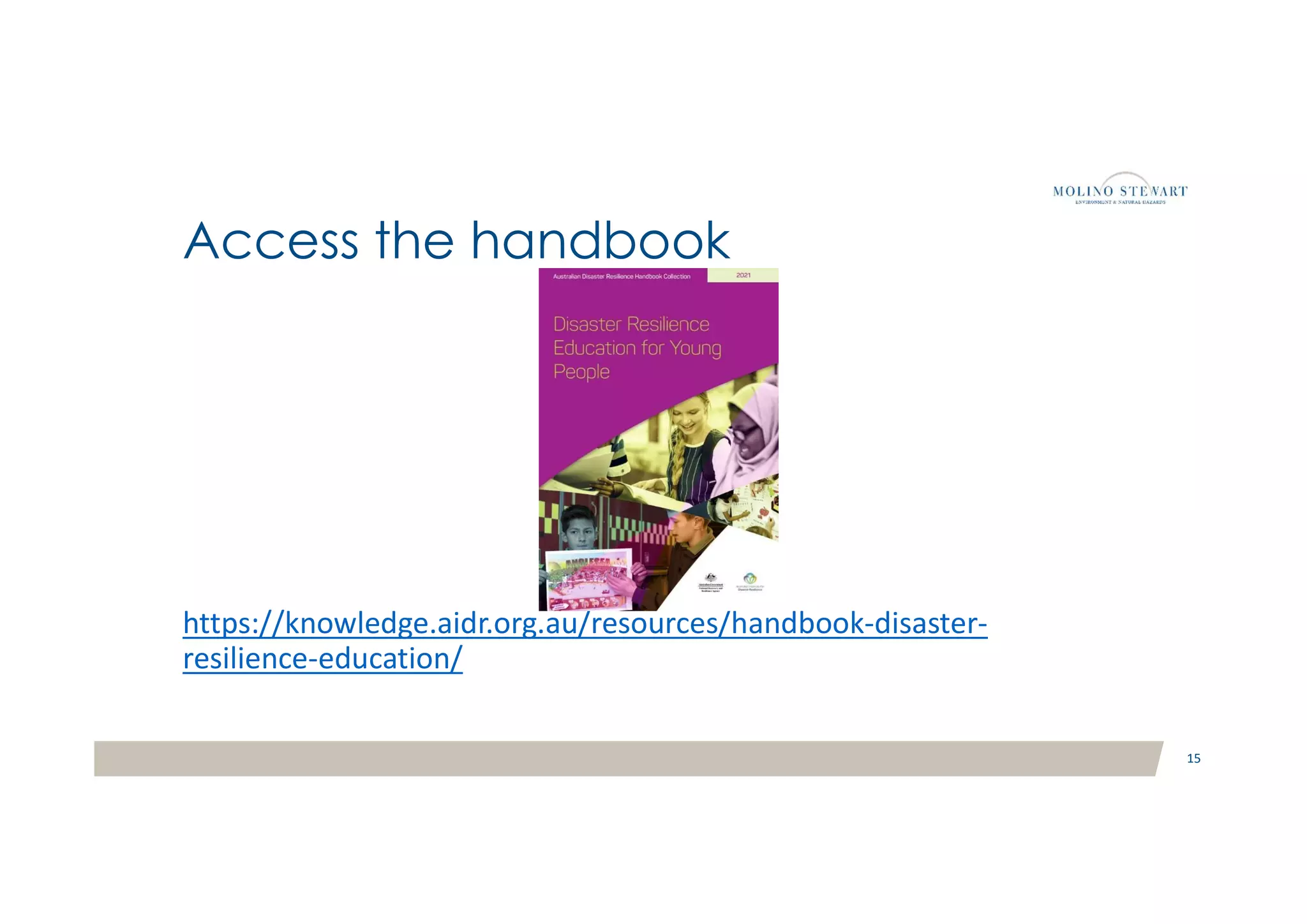 Writing the Disaster Resilience Education for Young People Handbook | PPT