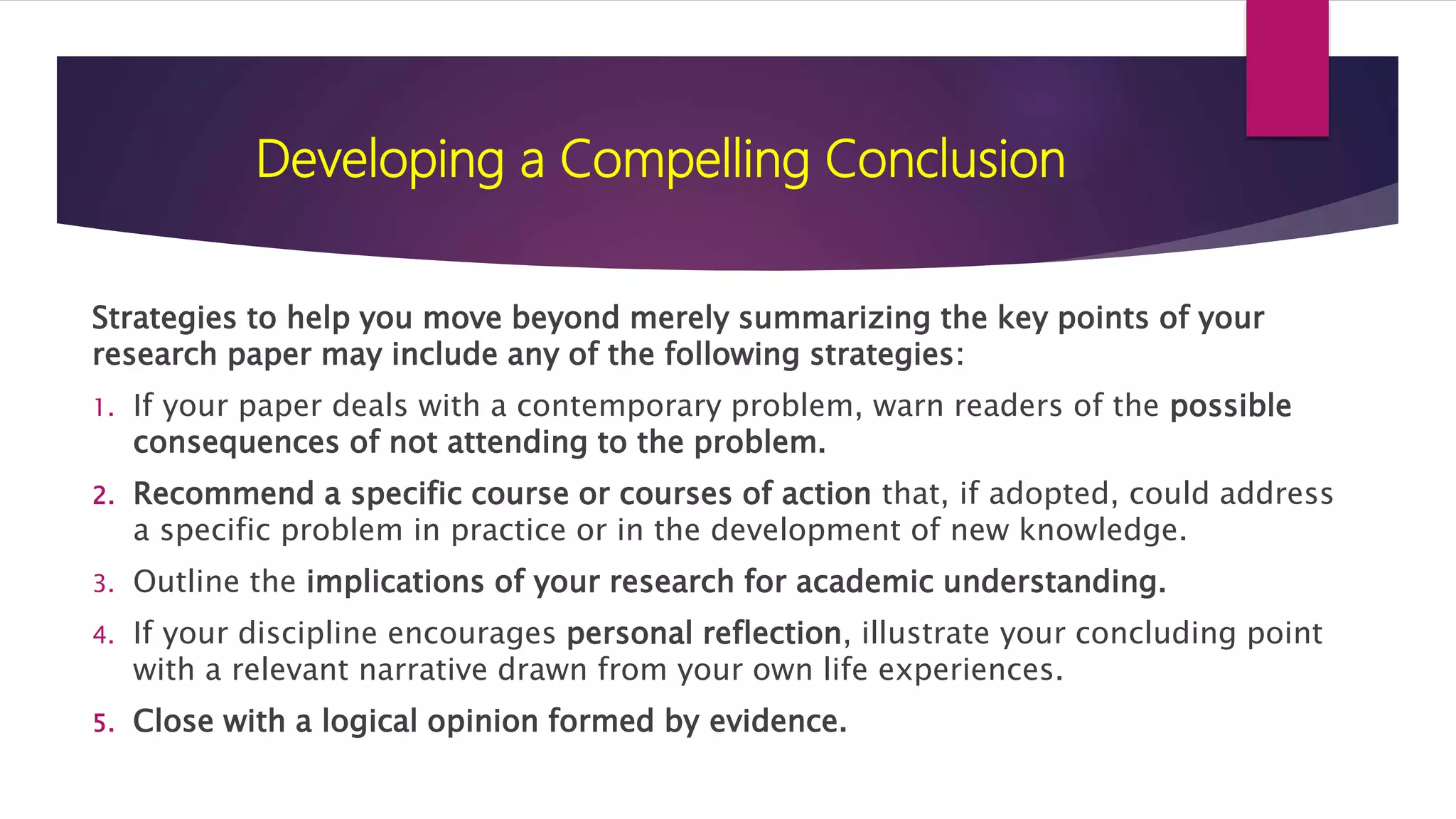Writing the discussion and conclusion | PPTX