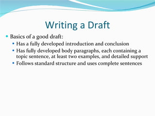 Writing the draft | PPT