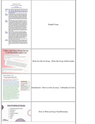 Writing The Essay | PDF