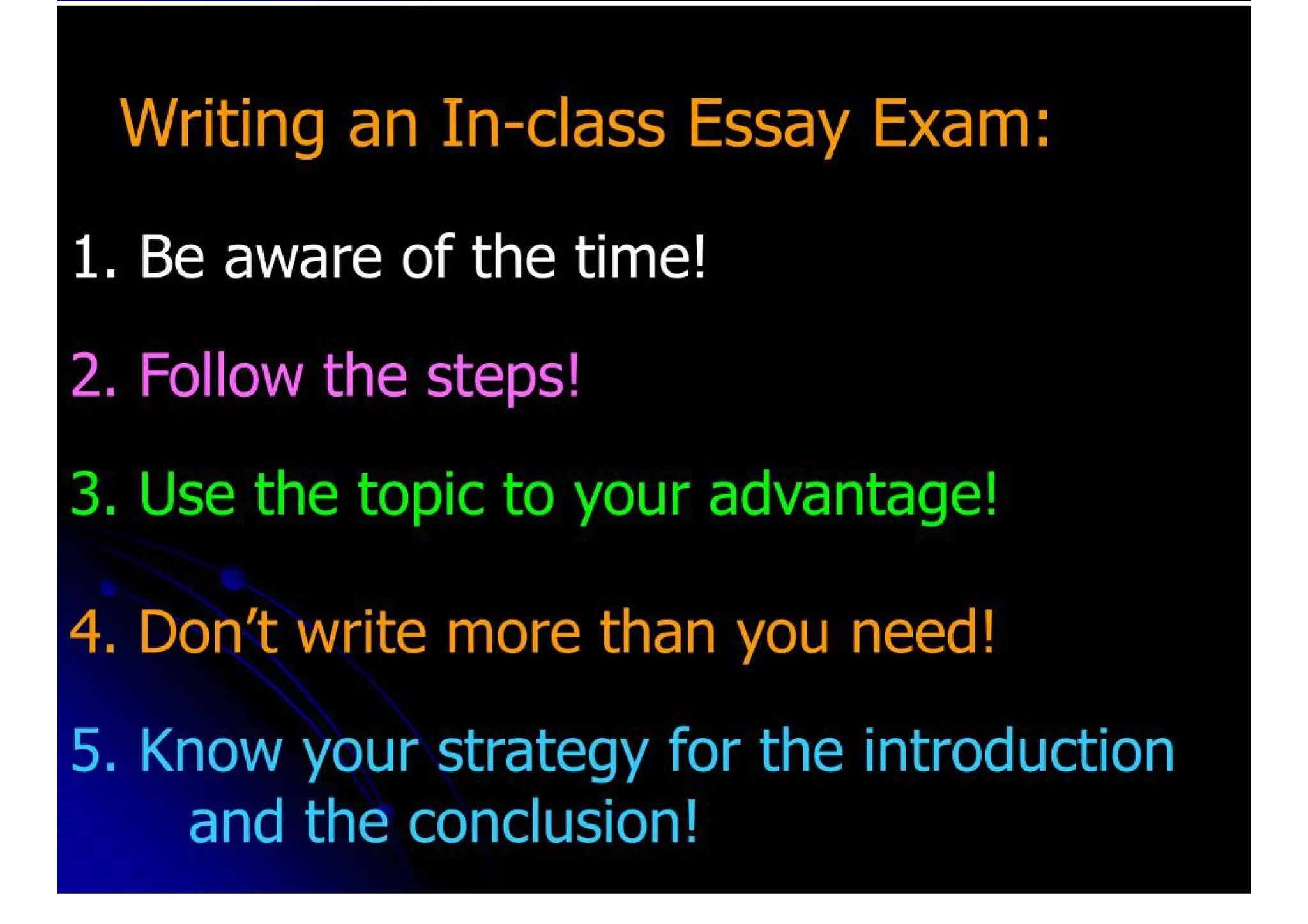 Writing The In-Class Essay Examination | PPT