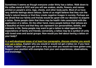 Writing The In-Class Essay Examination | PDF