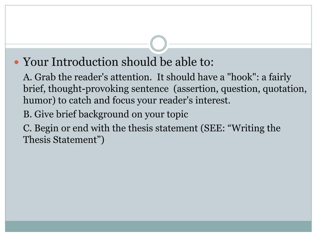 Writing the introduction mla | PPT