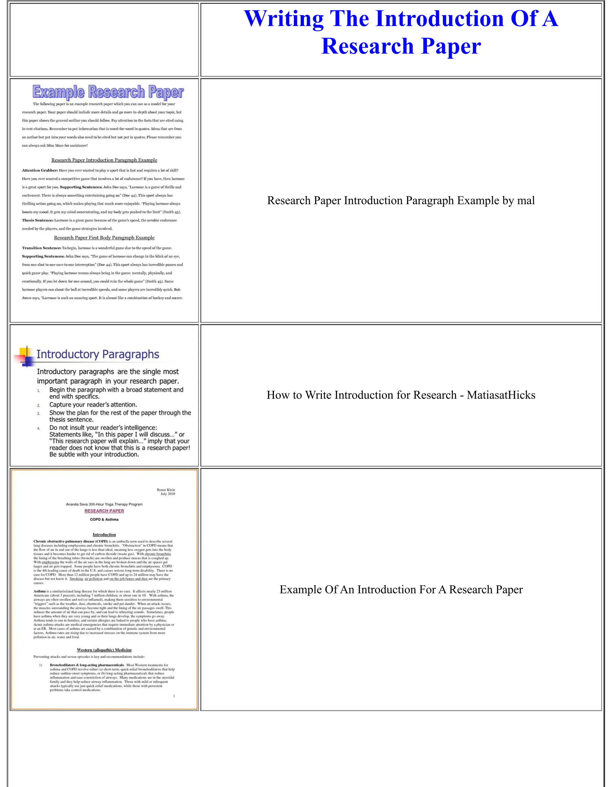 Writing The Introduction Of A Research Paper | PDF