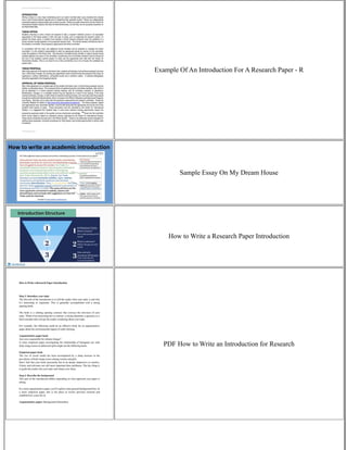 Writing The Introduction Of A Research Paper | PDF