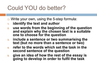 Writing the introductory paragraph | PPTX | Homework and Study | Education