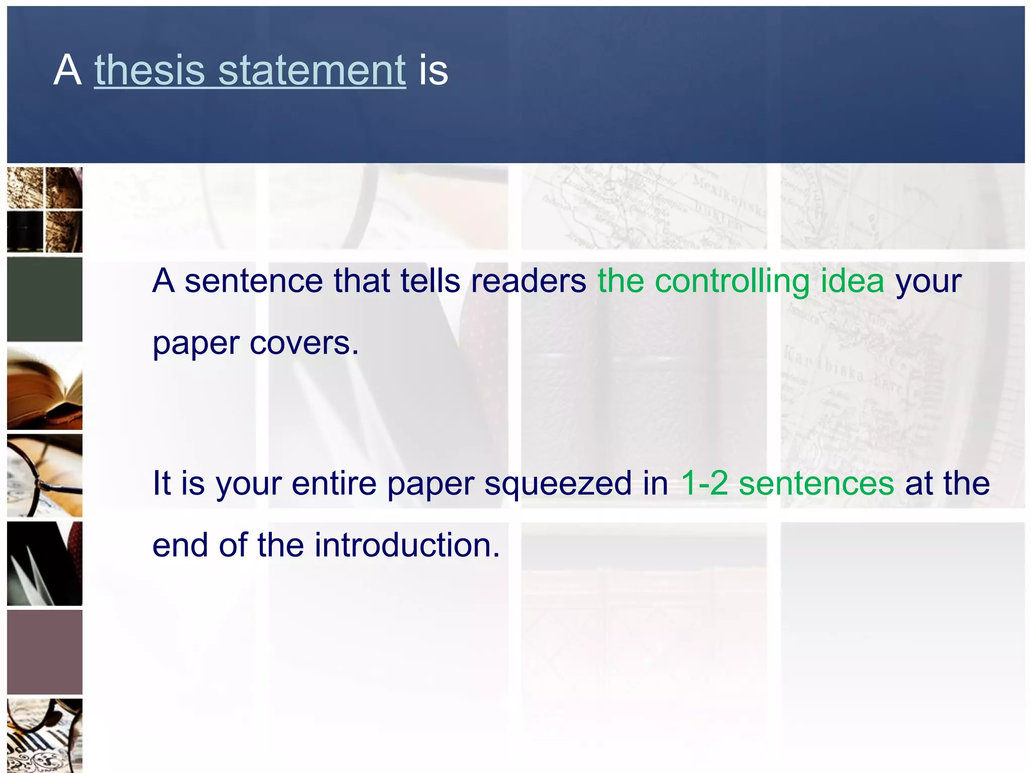 Writing theis statements | PPT