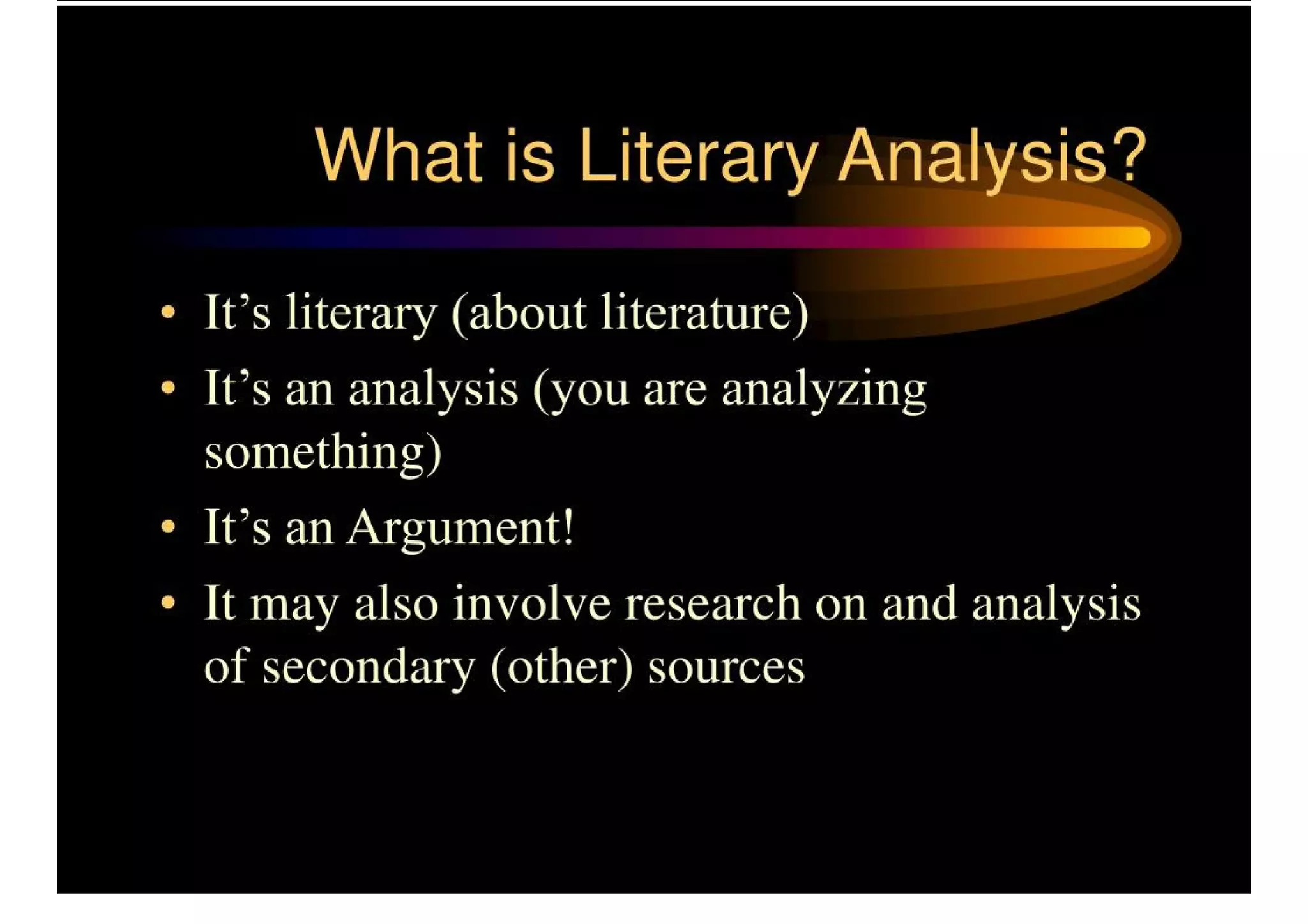Writing The Literary Analysis | PPT