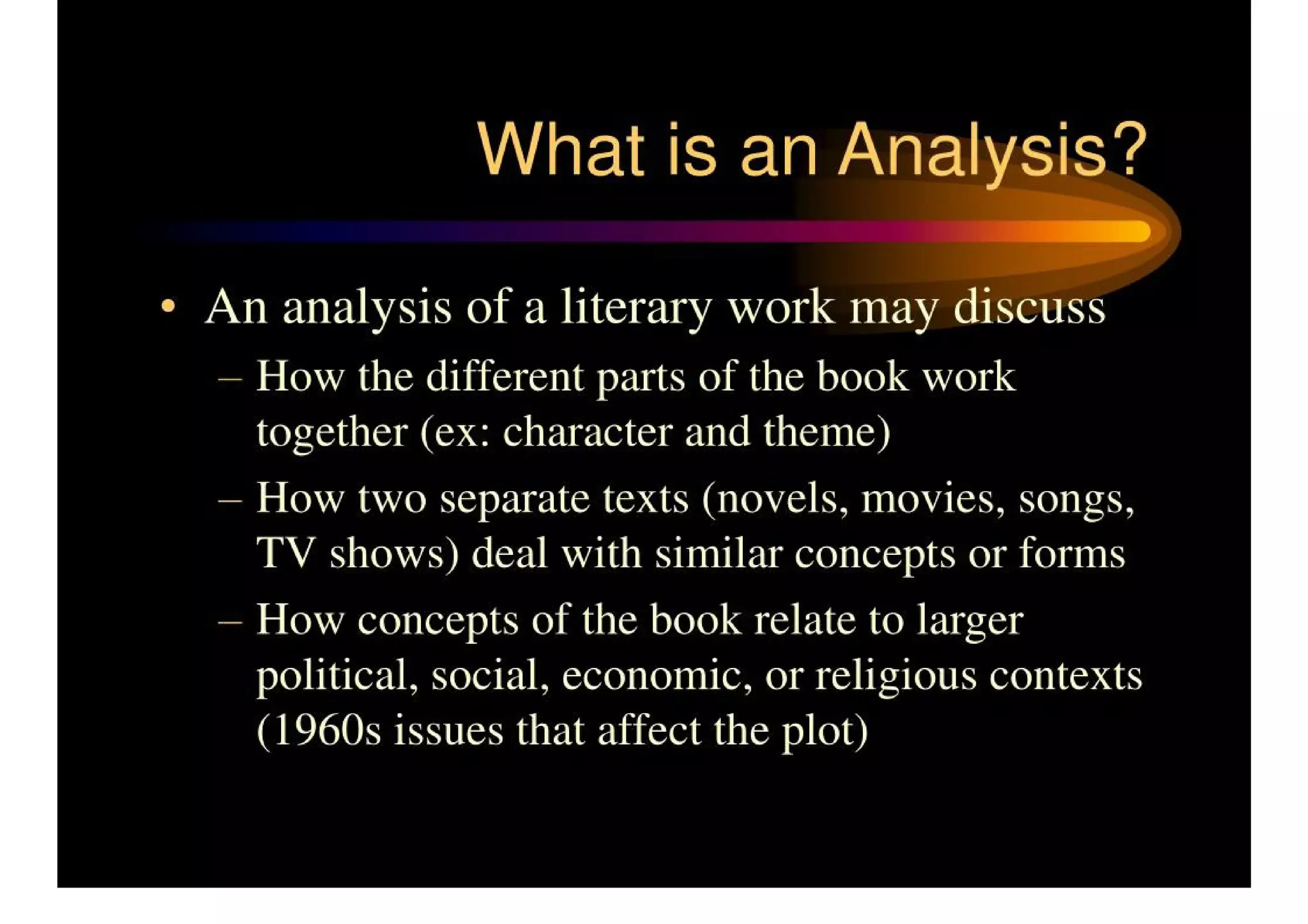 Writing The Literary Analysis | PPT