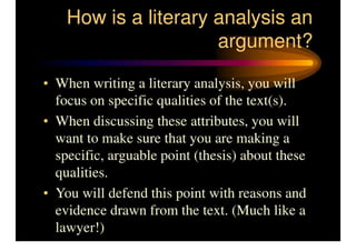 Writing The Literary Analysis | PPT