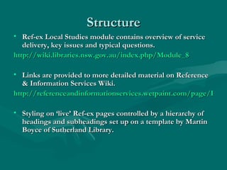 Writing the local studies module for ref ex | PPT