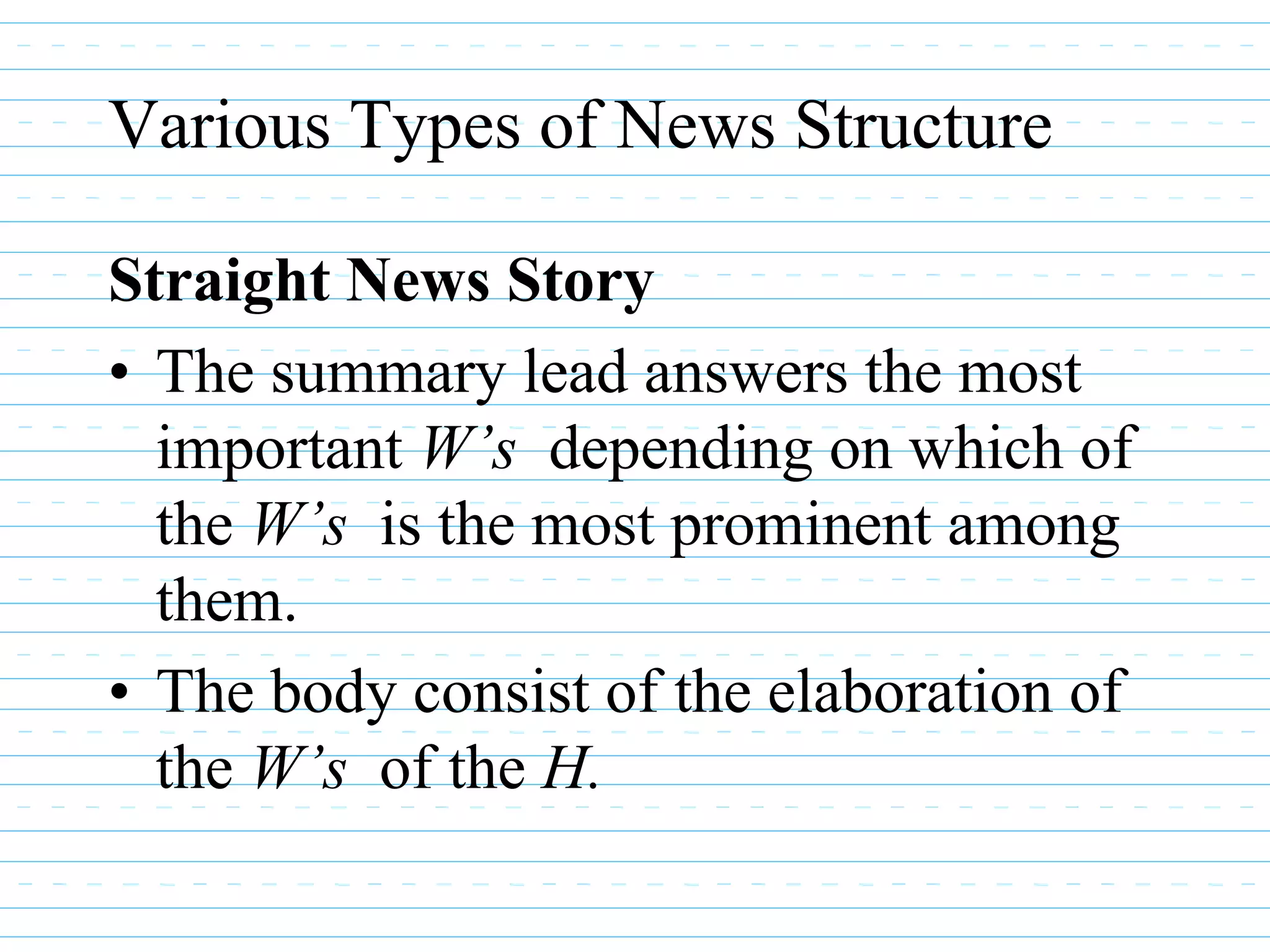 Writing the news story ppt | PPTX