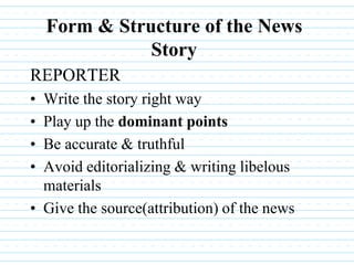 Writing the news story ppt | PPTX