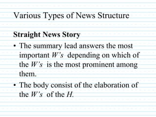 Writing the news story ppt | PPTX