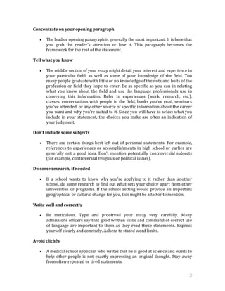 Writing the personal statement | PDF