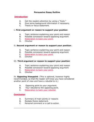 Writing the persuasive essay | PDF