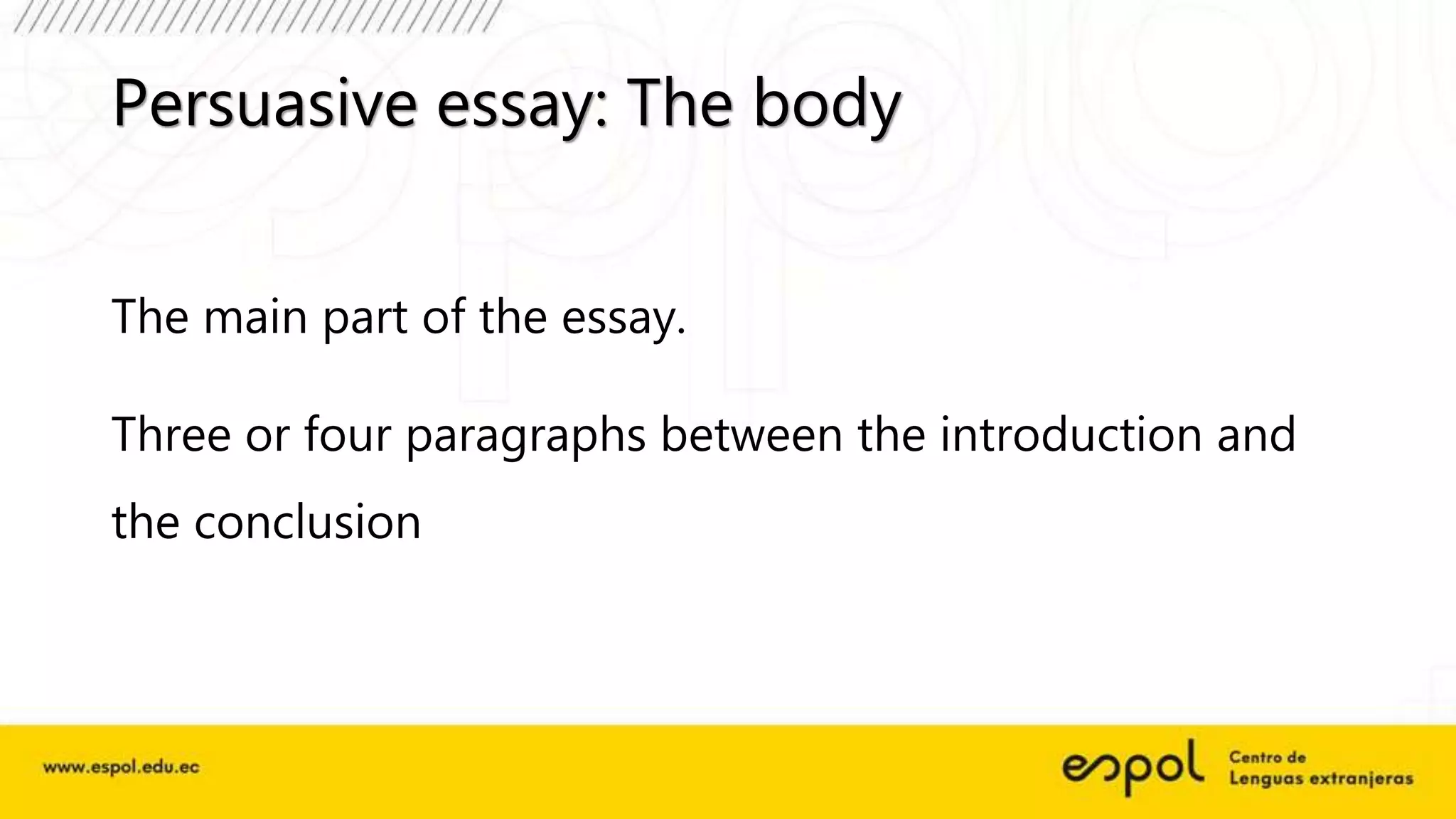 Writing the persuasive essay | PPTX
