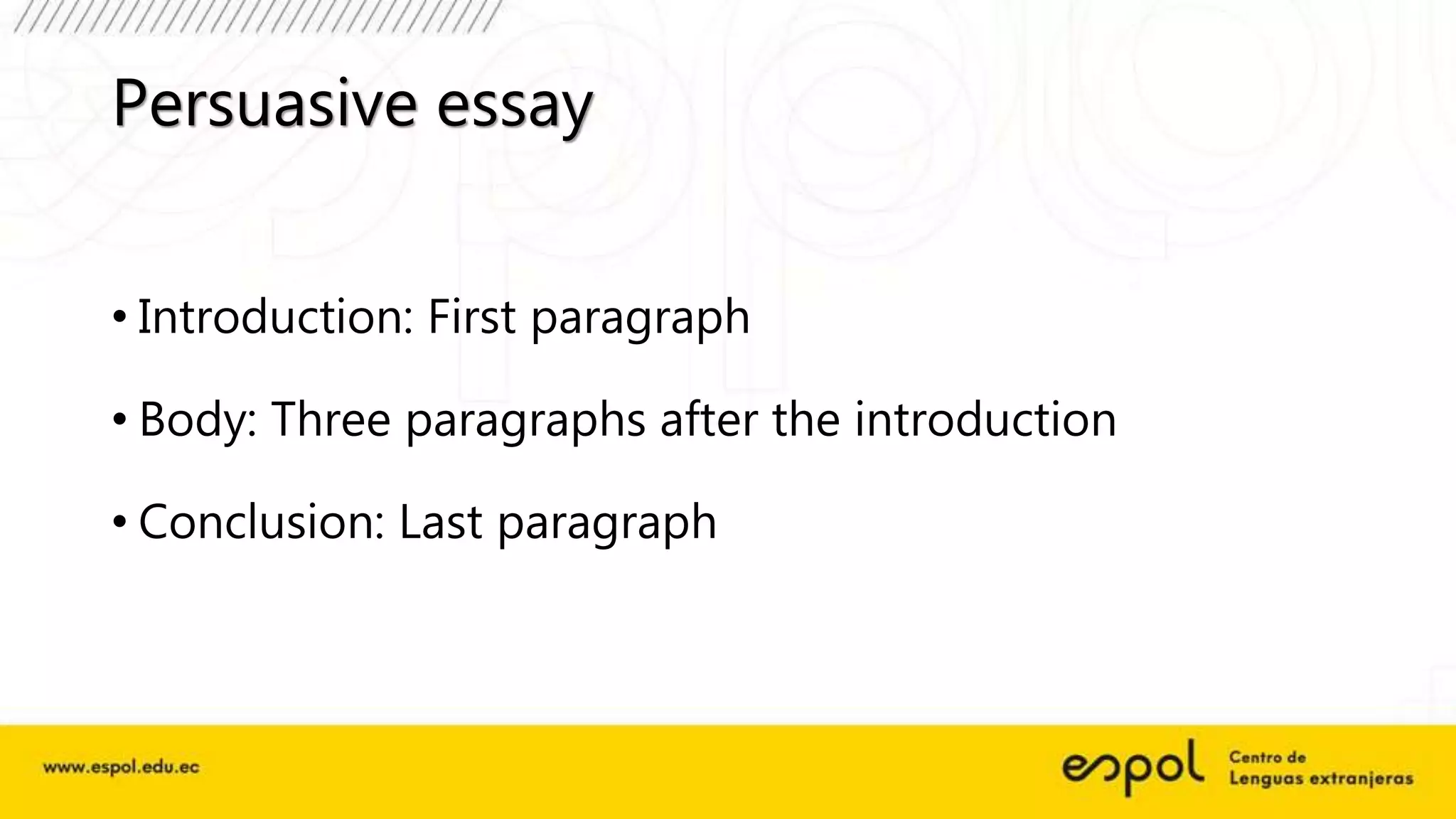 Writing the persuasive essay | PPTX