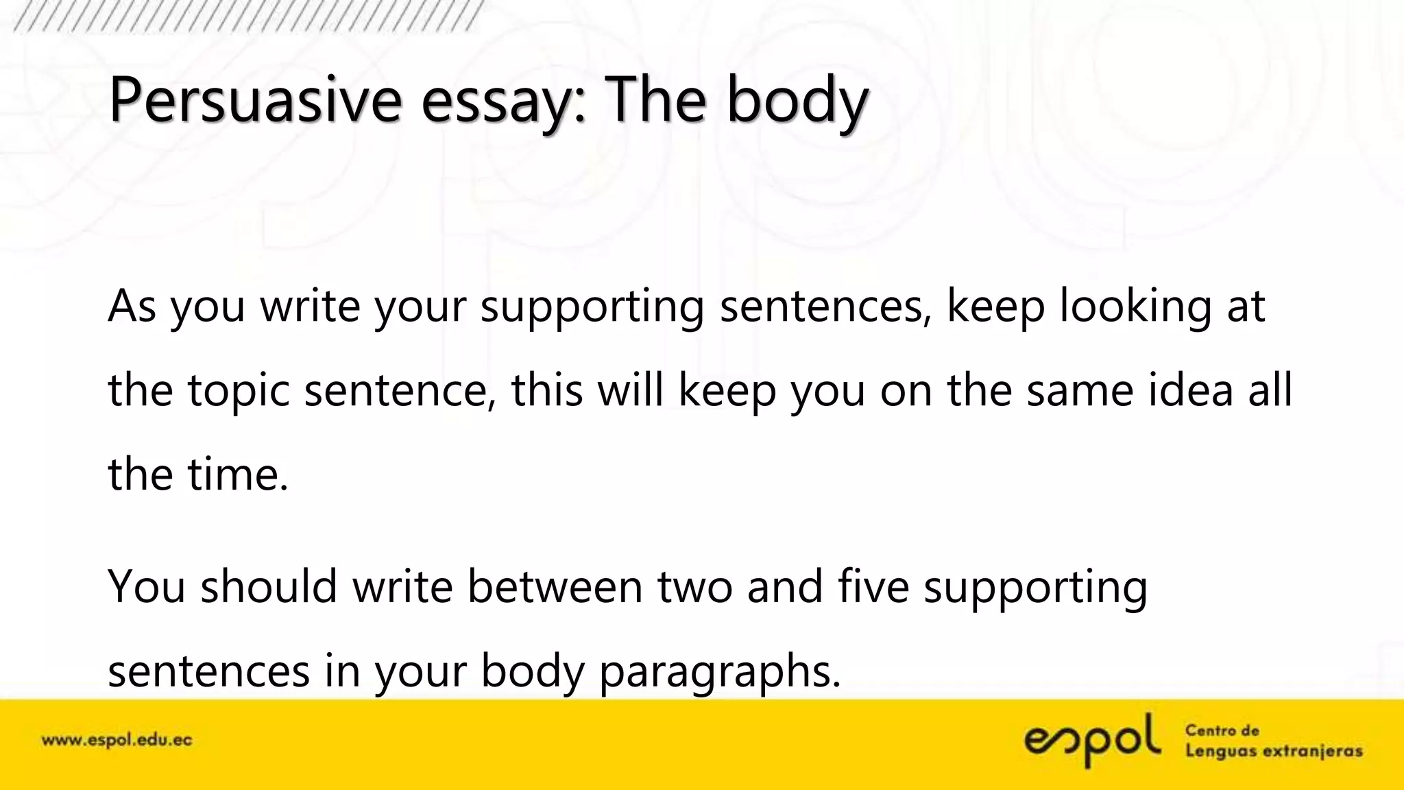Writing the persuasive essay | PPT