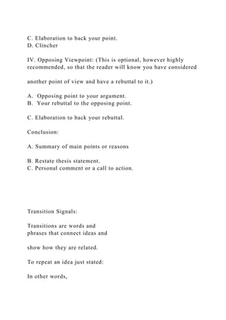 Writing the Persuasive Essay What is a persuasiveargum.docx | Education