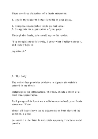 Writing the Persuasive Essay What is a persuasiveargum.docx | Education