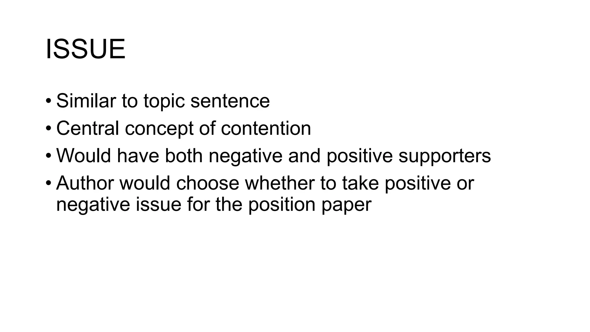 Writing the position paper | PPTX