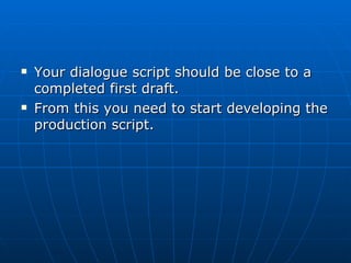Writing the production_script | PPT