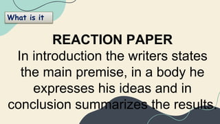 Writing the Reaction Paper Review Critique.pptx