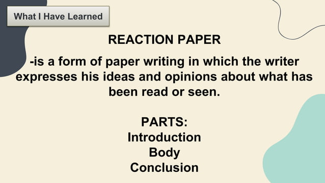 Writing the Reaction Paper Review Critique.pptx