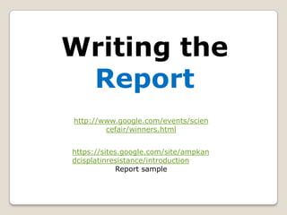 Writing the report guide | PPTX