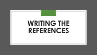 Writing the Research Findings, Conclusions, Recommendations and ...