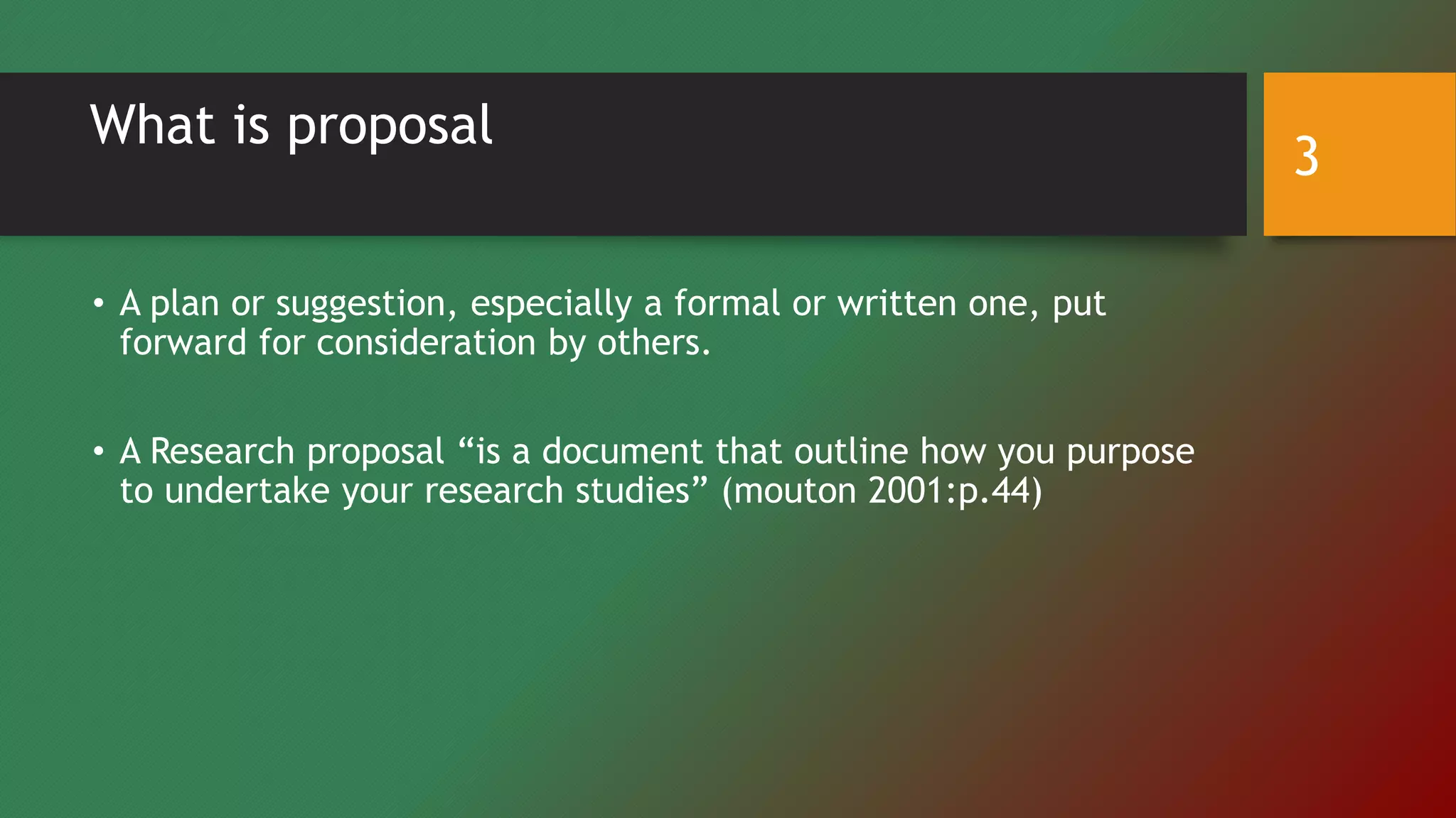 Writing the research proposal | PPTX