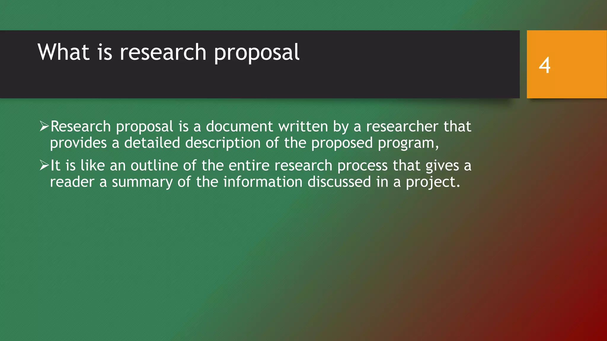 Writing the research proposal | PPTX