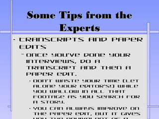 Writing the short documentary script | PPT