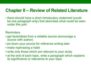 Writing thesis chapters 1-3 guidelines | PDF
