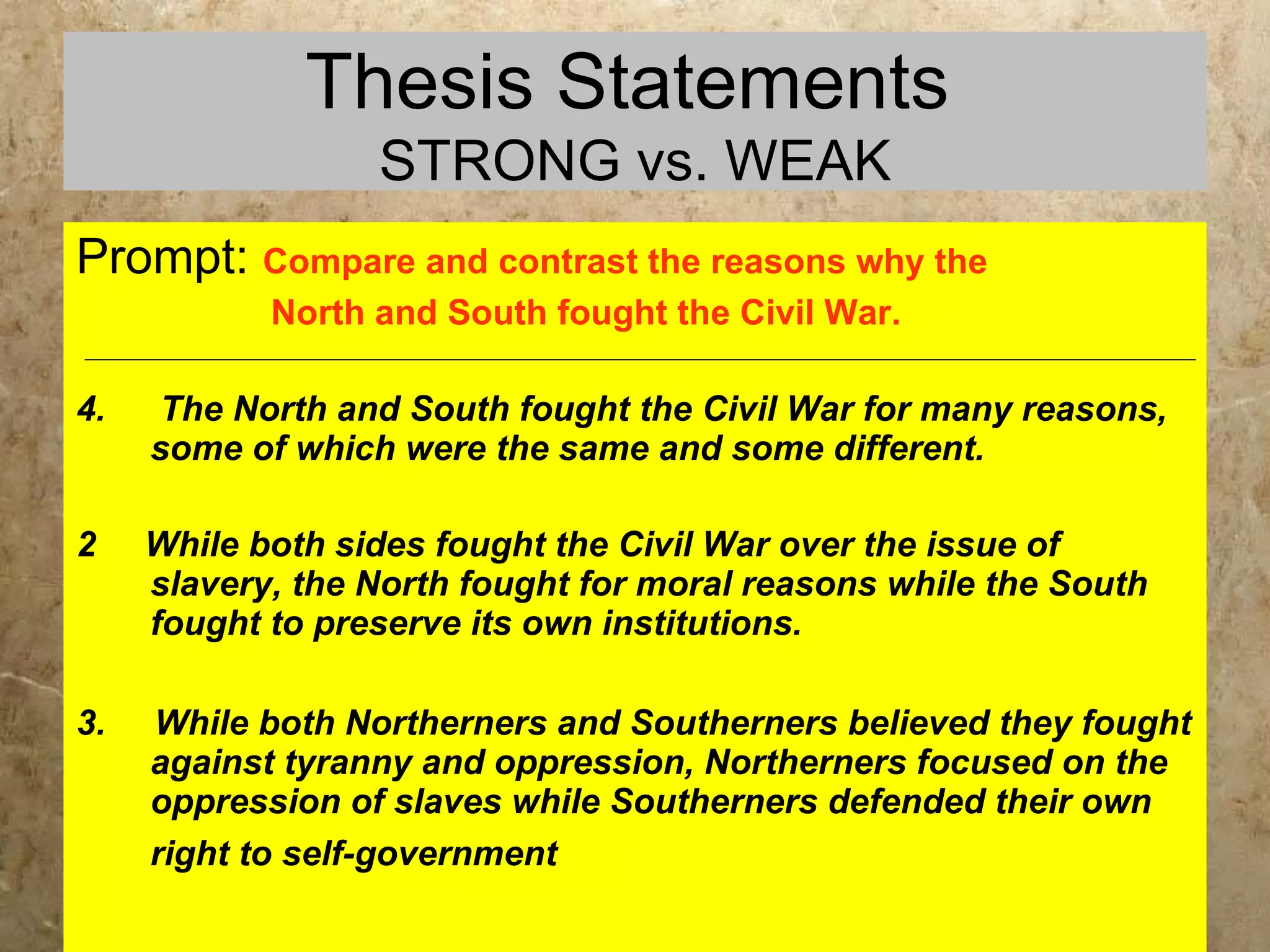 Writing thesis statements | PPT