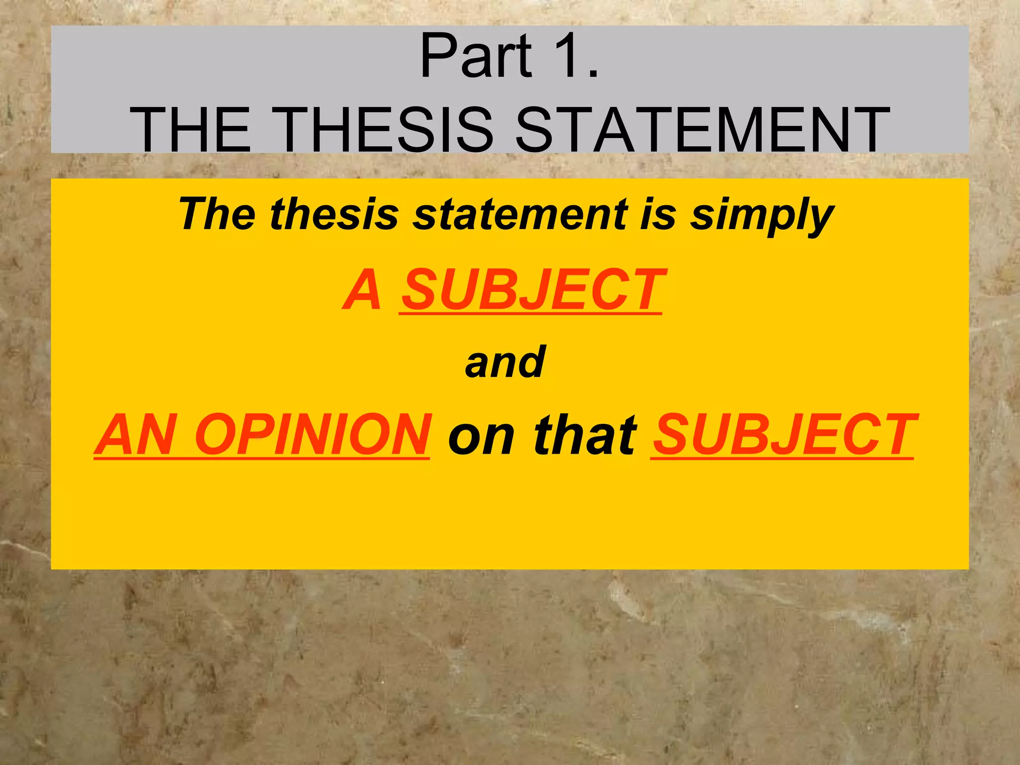 Writing thesis statements | PPT