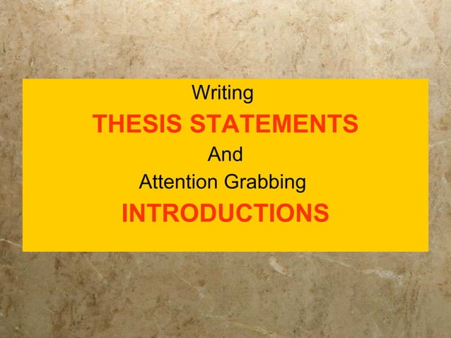 Writing thesis statements | PPT | Education