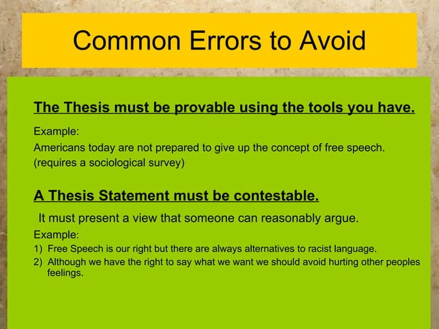 Writing thesis statements | PPT | Education