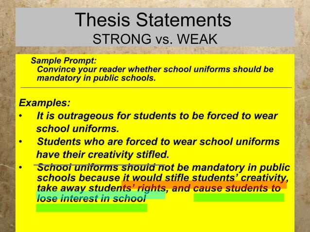 Writing thesis statements | PPT | Education