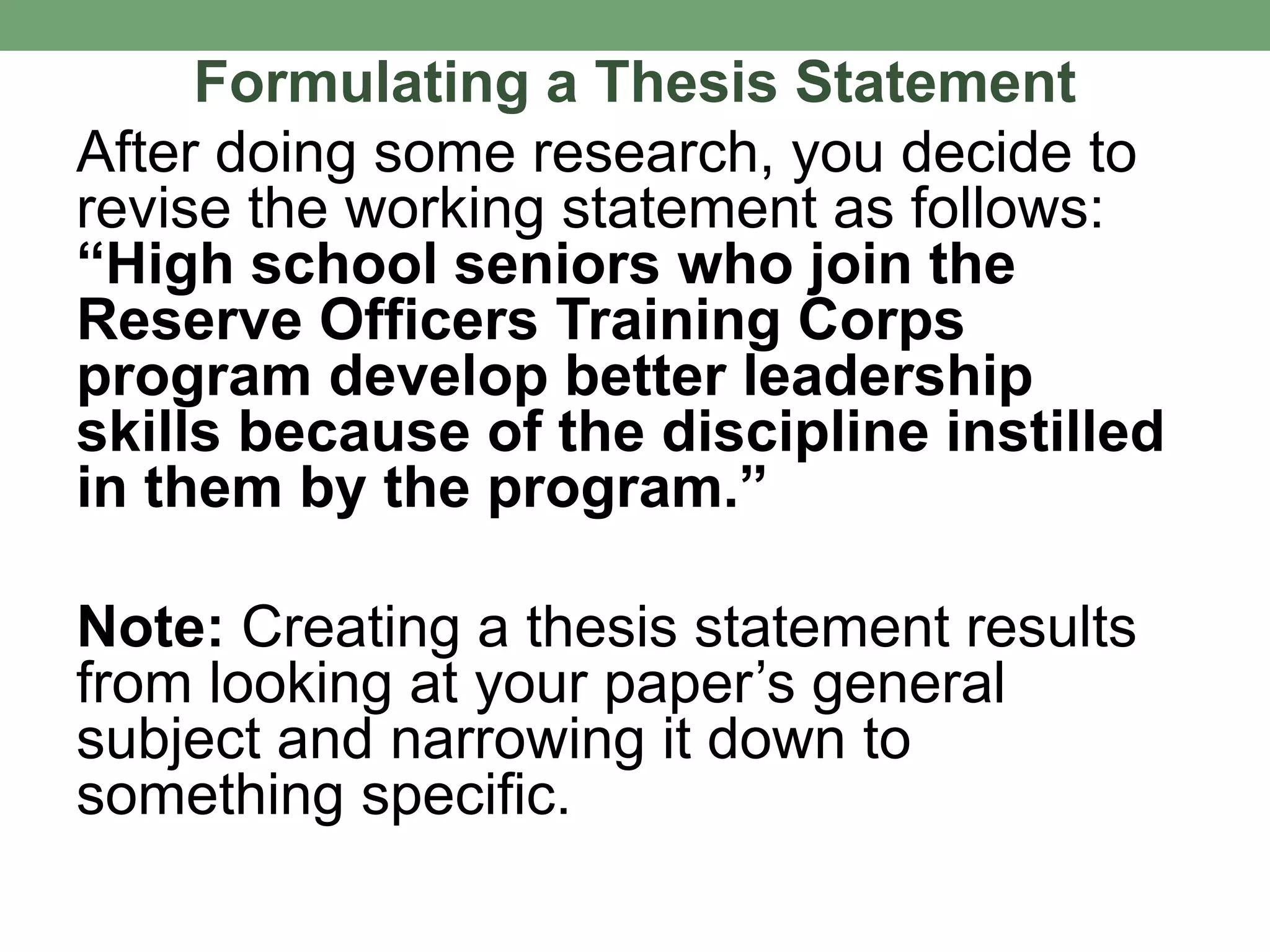 Writing Thesis Statements | PDF
