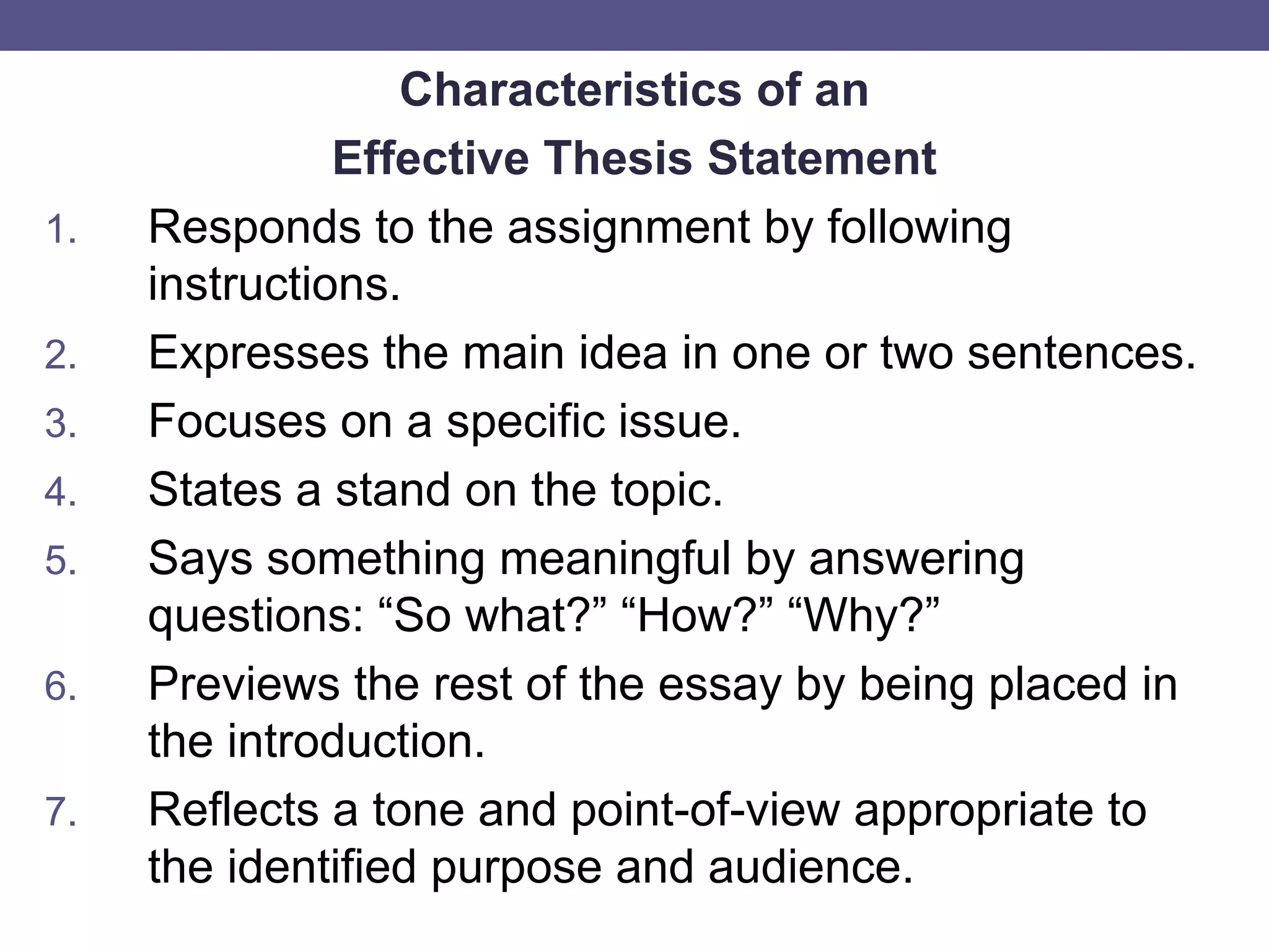 Writing Thesis Statements | PDF