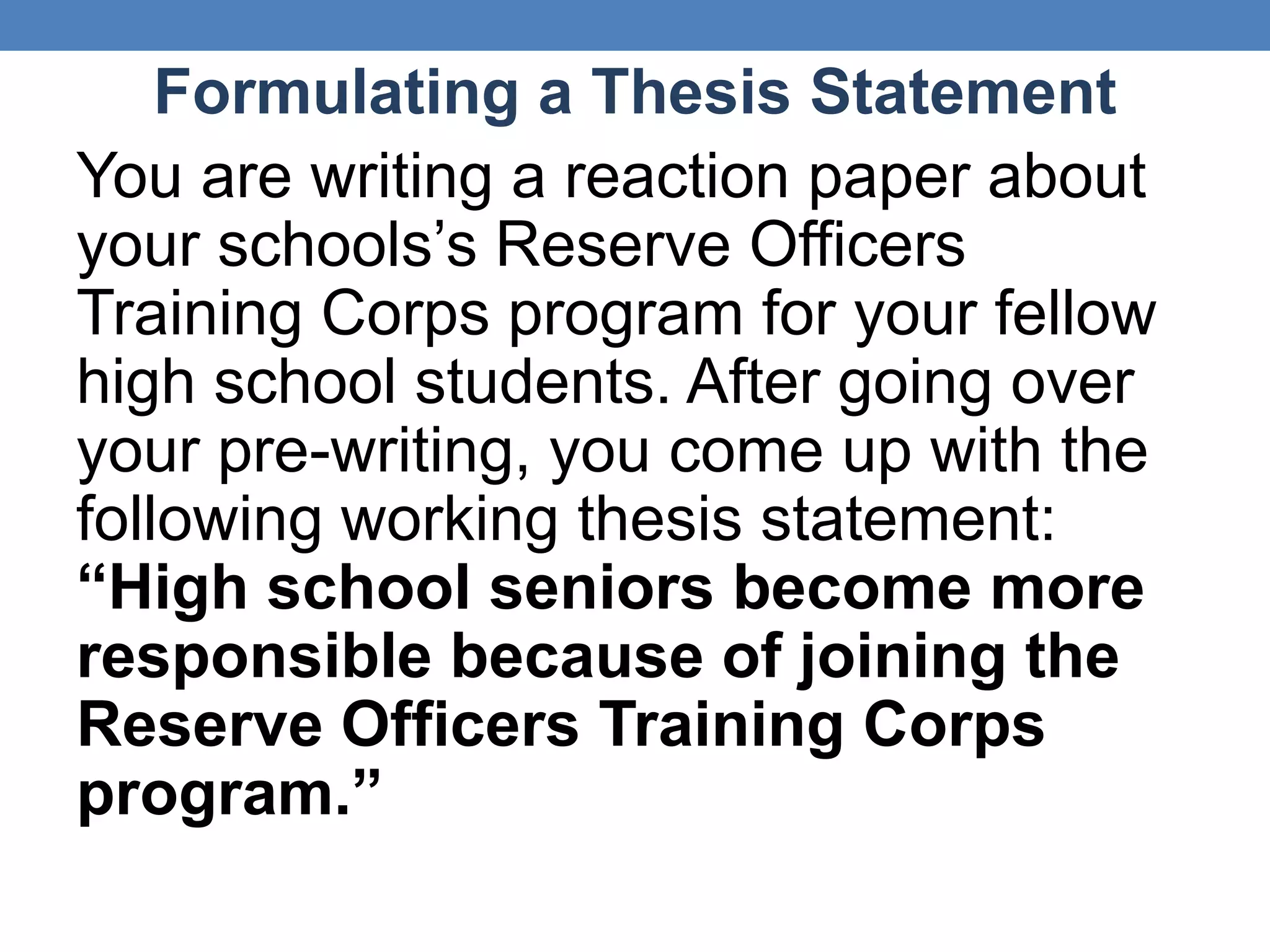 Writing Thesis Statements | PDF