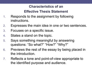 Writing Thesis Statements | PDF