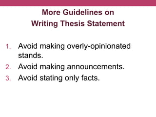 Writing Thesis Statements | PDF
