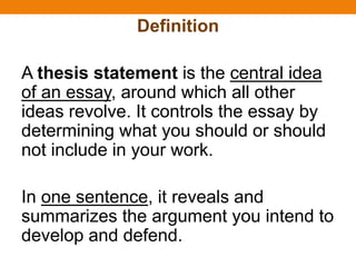 Writing Thesis Statements | PDF
