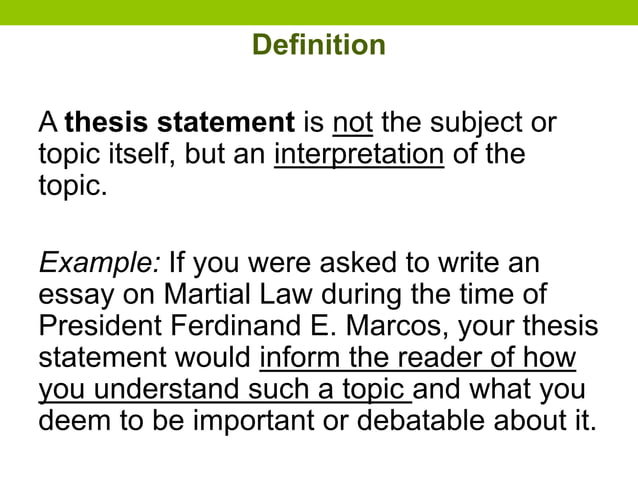 Writing Thesis Statements | PDF