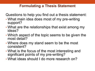 Writing Thesis Statements | PDF